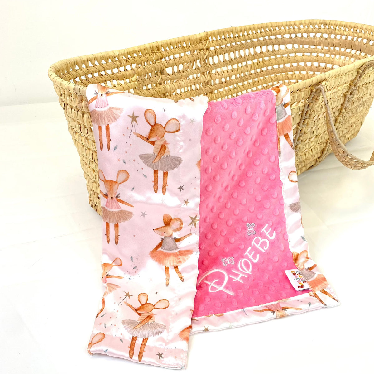 Personalised Hearts Satin Blanket – The Cuddle Company